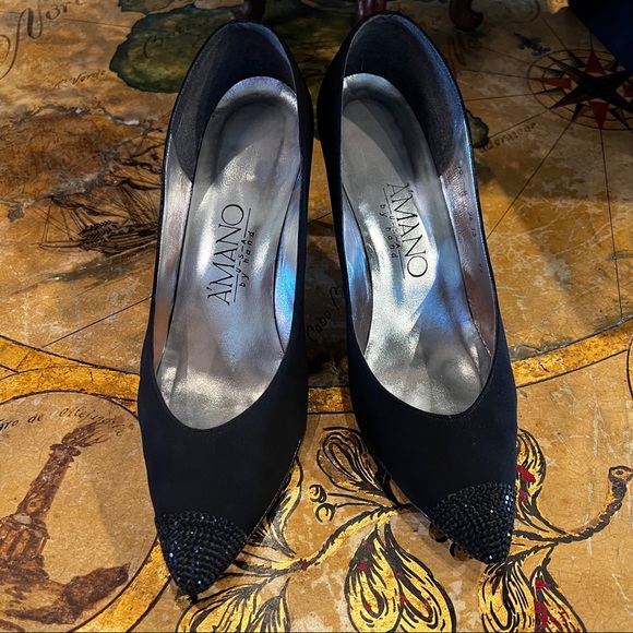 Amano | Shoes | Amano Black Studded Heels | Poshmark